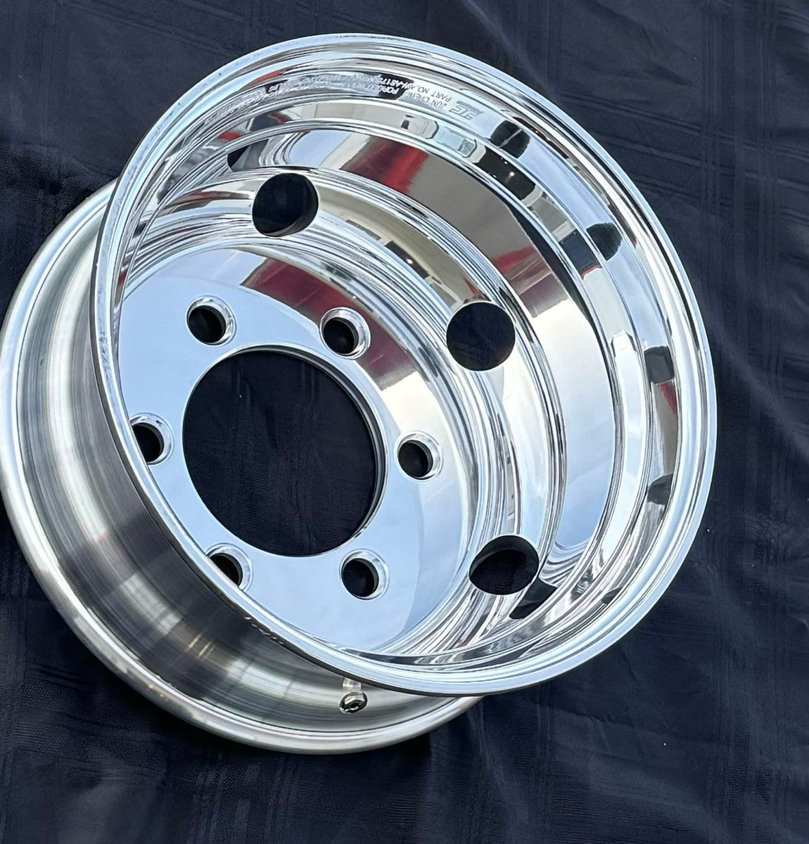 aluminum wheel 17.5"x6.75" Forged Aluminum Deepside polished 6-Hole, 2 ...