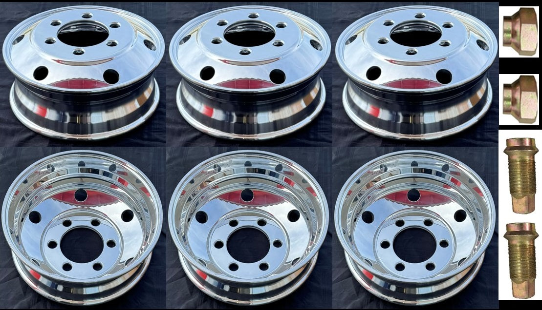 Aluminum Wheel 19.5" x 6.00" Dual 6holes x 8.75”(222.25mm) for Hino 19 ...