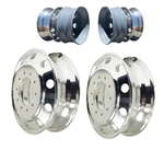 19.5" x6 aluminum wheels extra Polished Dual Wheel Package deal,PCD 8H ...