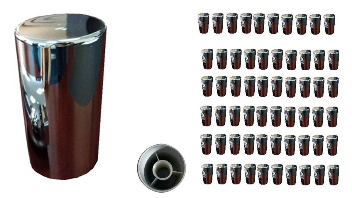 Tube Chrome Lug Nut Thread-on Covers for M22x1.5 Stud of Semi-Trucks ...